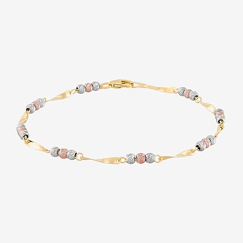 Click here for Womens 14K Tri-Color Gold 7.5 Inch Link Bracelet... prices