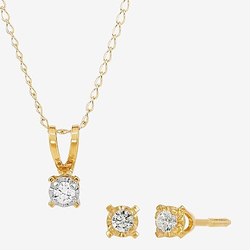 Click here for Girls Natural White Diamond 14K Gold Round 2-pc. J... prices