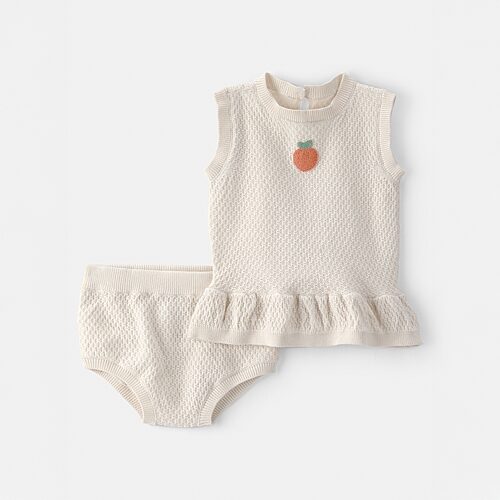 Click here for Baby Girl (NB-12M) Carters Peach App Crochet Top/S... prices