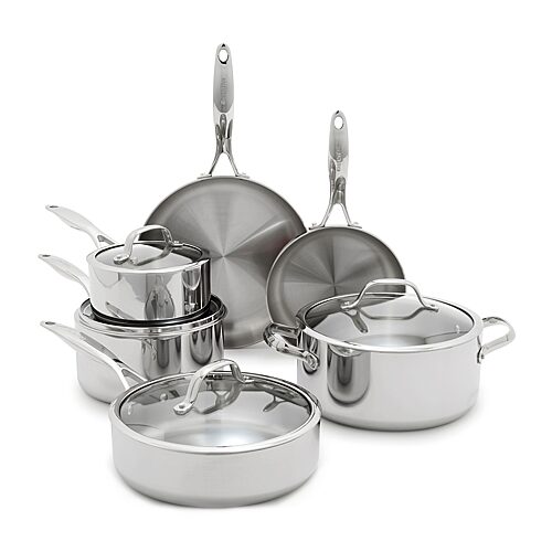 GreenPan Valencia Pro Stainless Steel Uncoated 10-Pc. Cookware Set - Gray
