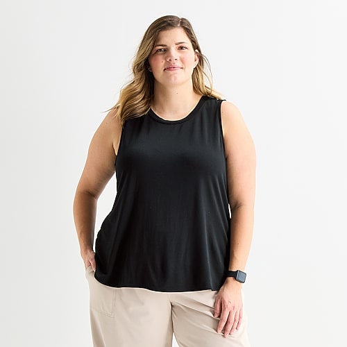 Click here for Stylus Womens Plus Crew Neck Sleeveless Tank Top... prices