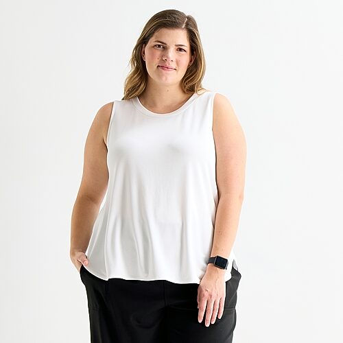 Click here for Stylus Womens Plus Crew Neck Sleeveless Tank Top... prices