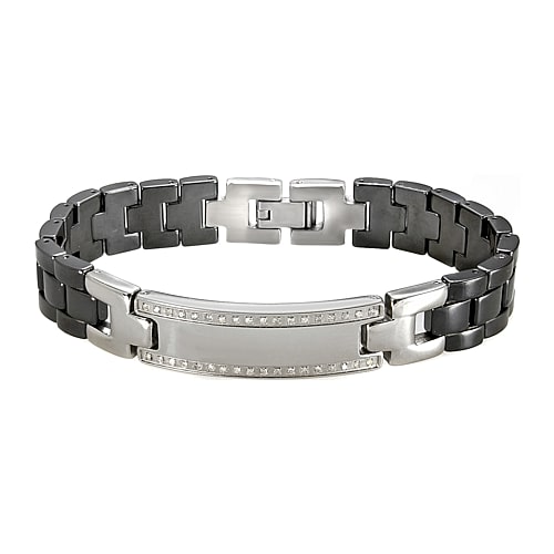 Click here for Mens Black Ceramic & Stainless Steel Diamond Brace... prices