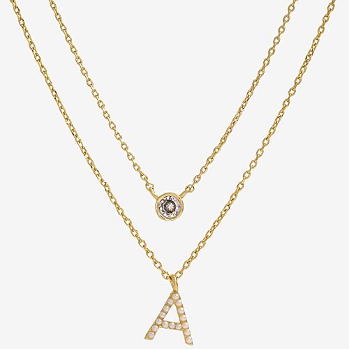 Click here for Sparkle Allure Initial Womens 14K Gold Over Brass... prices