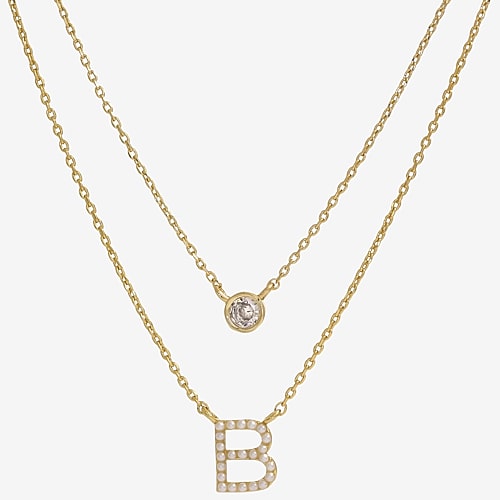Click here for Sparkle Allure Initial Womens 14K Gold Over Brass... prices