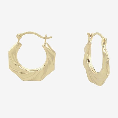 Click here for Womens 14K Gold 13.5mm Round Hoop Earrings  One Si... prices