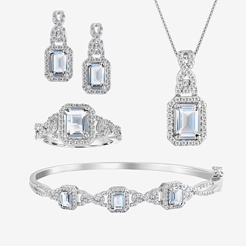 Click here for Womens 4-pc. Simulated Aquamarine & Cubic Zirconia... prices