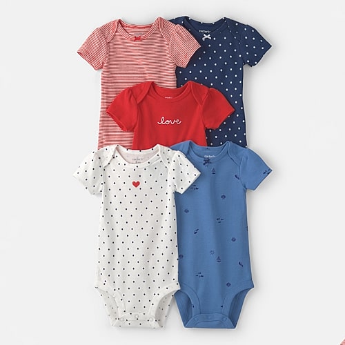 Click here for Carters Baby Girls Beach Multipack Bodysuits  5-Pa... prices
