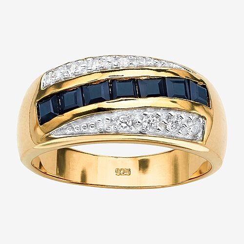 Click here for Mens Genuine Genstone 18K Gold Over Silver Fashion... prices