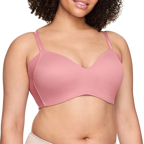 Warners Seamless Full Coverage T-Shirt Wireless Full Coverage Bra Rm3061a  B  Pink