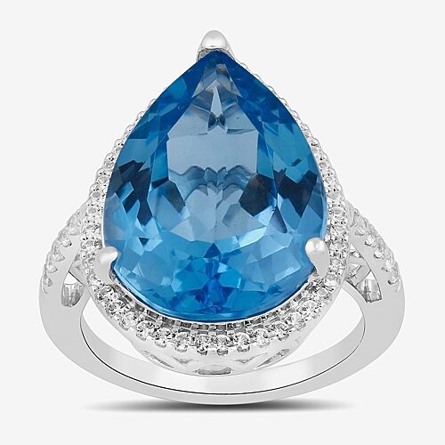 Click here for Womens Gemstone Sterling Silver Pear Cocktail Ring... prices
