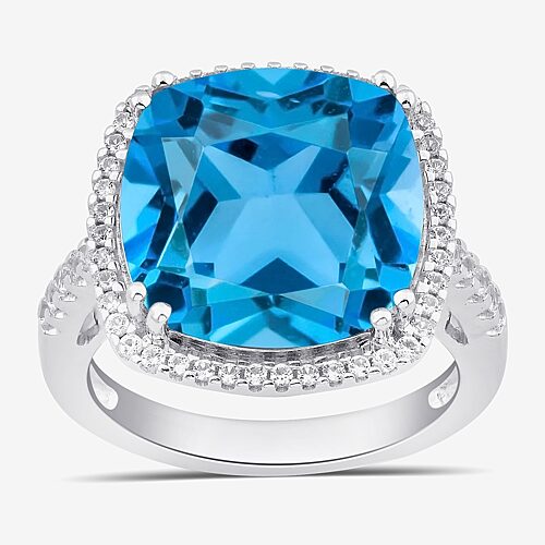 Click here for Womens Gemstone Sterling Silver Cushion Cocktail R... prices