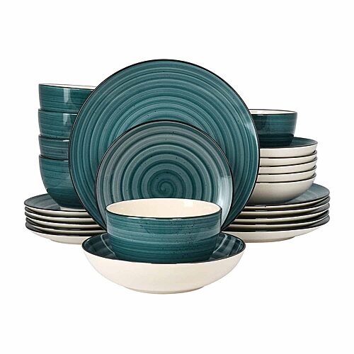 Click here for Elama Gia 24 Piece Round Stoneware Dinnerware Set... prices