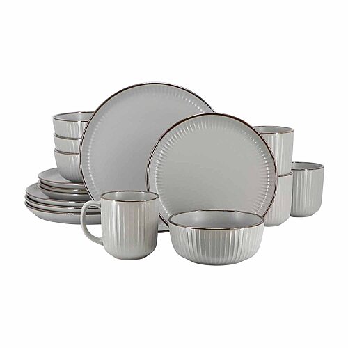 Click here for Elama Leo 16 Piece Stoneware Dinnerware Set In Lig... prices