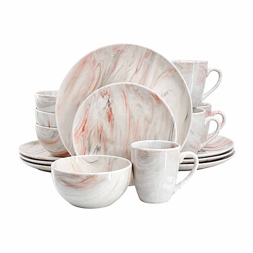 Click here for Elama Fine Marble 16 Piece Porcelain Dinnerware Se... prices