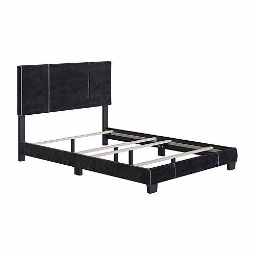 Click here for LUCENA UPHOLSTERED PLATFORM BED  One Size  Black prices
