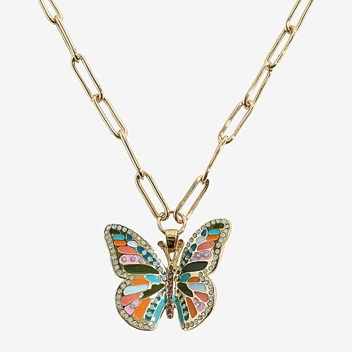 Click here for Bijoux Bar Gold Tone Womens Butterfly 20 Inch Pend... prices