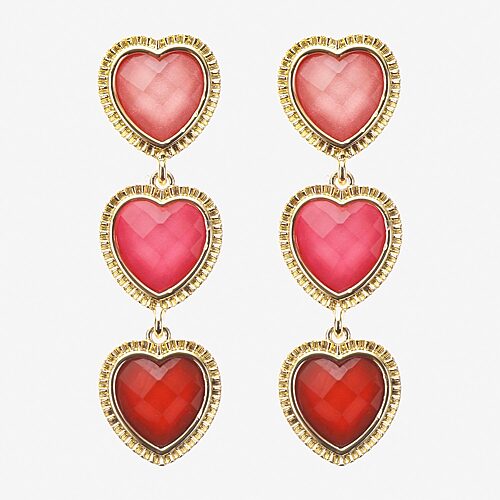 Click here for Bijoux Bar Gold Tone Womens Heart Drop Earrings  O... prices