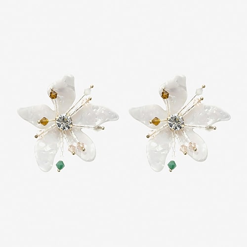 Click here for Bijoux Bar Womens Glass Flower Drop Earrings  One... prices