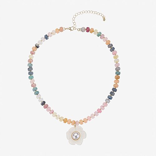 Click here for Bijoux Bar Womens Glass Simulated Pearl Flower 16.... prices