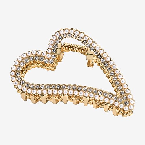 Click here for Bijoux Bar Gold Tone Heart Hair Clip  One Size  Ye... prices