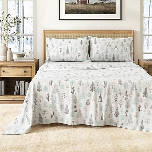 Click here for Linery Charming Winter Flannel Wrinkle Resistant S... prices