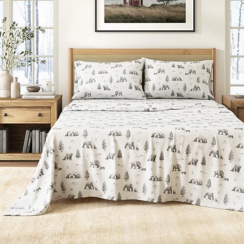 Click here for Linery Charming Winter Flannel Wrinkle Resistant S... prices