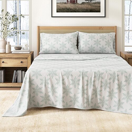 Click here for Linery Charming Winter Flannel Wrinkle Resistant S... prices