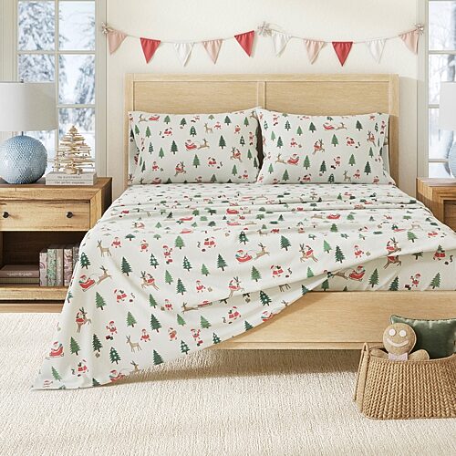Click here for Linery Cotton Holiday Print Flannel Wrinkle Resist... prices