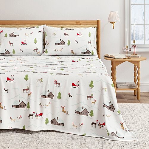 Click here for Linery Cotton Holiday Print Flannel Wrinkle Resist... prices