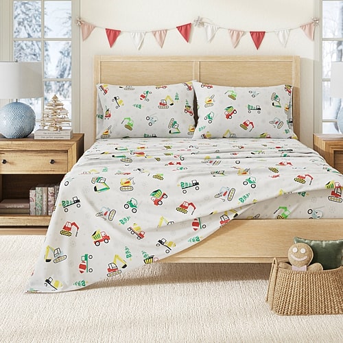Click here for Linery Holiday Print Flannel Sheet Set  One Size... prices