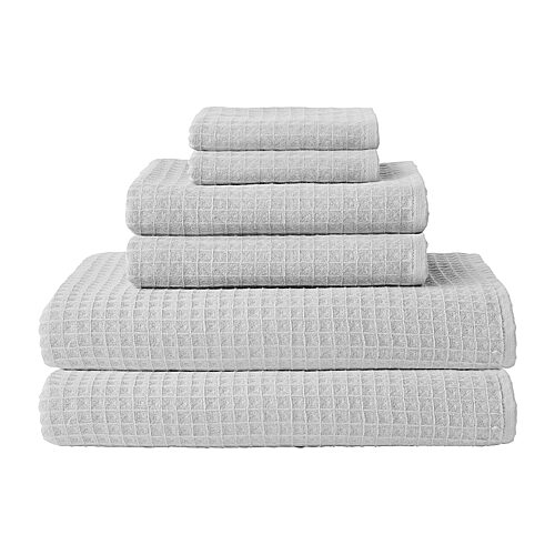 Click here for Uchino Waffle Twist 6-Pc. Bath Towel Set - Gray prices