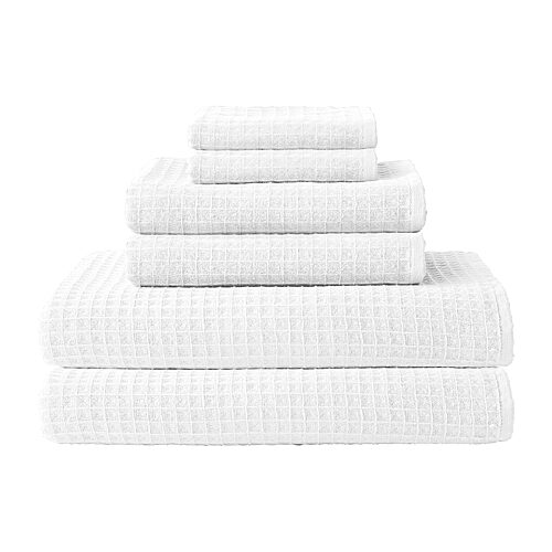Click here for Uchino Waffle Twist 6-Pc. Bath Towel Set - White prices