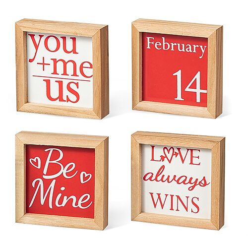Click here for Glitzhome Block 4-pc. Valentines Day Tabletop Deco... prices