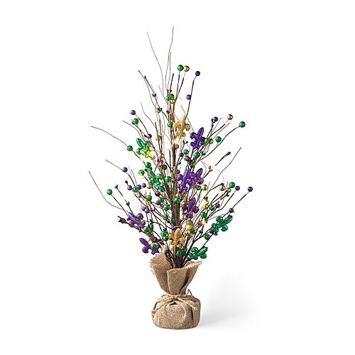 Click here for Glitzhome Lighted Mardi Gras Tree Tabletop Decor... prices