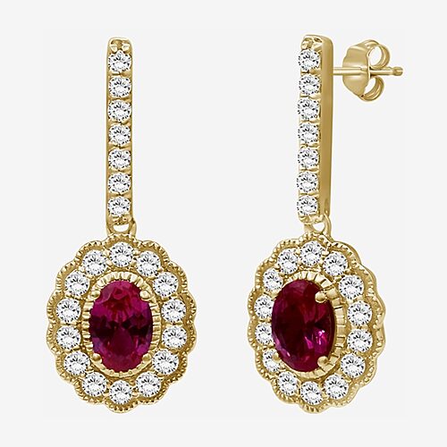 Click here for Womens Oval-cut Gemstone & 3/4 CT. T.W. Lab-Grown... prices