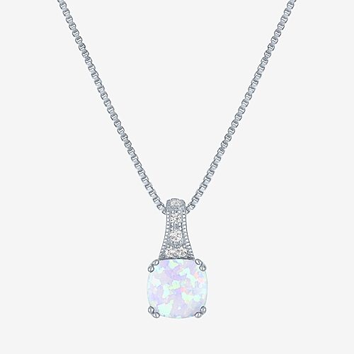 Click here for Gemstone Sterling Silver Cushion Pendant Necklace... prices