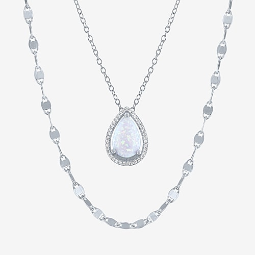 Click here for 2-pc.Birthstone Necklace Set in Sterling Silver  O... prices