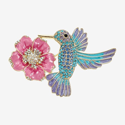 Click here for Monet Jewelry Hummingbird Multi Color Glass Pin  O... prices