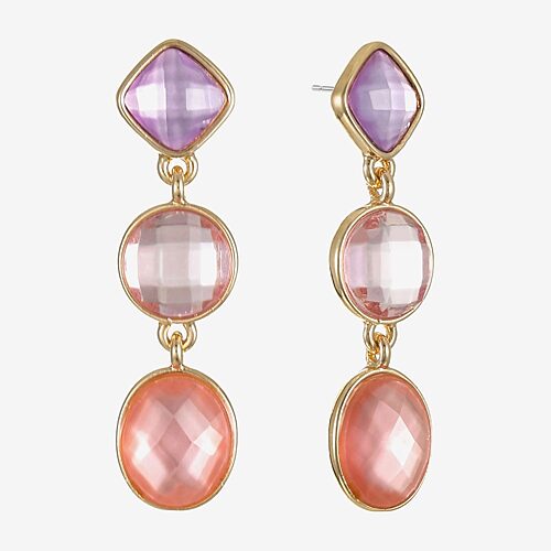 Click here for Monet Jewelry Womens Pink Glass Oval Round Hypoall... prices