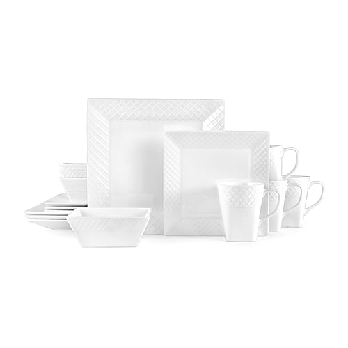 Mikasa Trellis 16-pc. Bone China Dinnerware Set  One Size  White