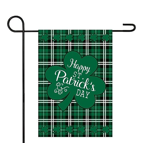 Click here for 18In X 12.5In Happy St. Patricks Day Plaid Garden... prices