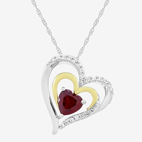 Click here for Womens Lab Created Red Ruby 14K Gold Over Silver H... prices