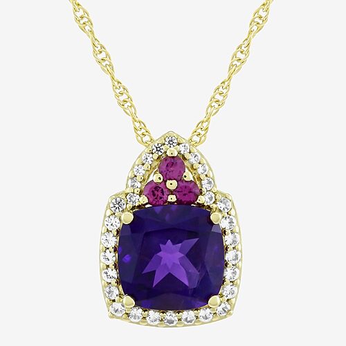 Click here for Womens Genuine Purple Amethyst 14K Gold Over Silve... prices