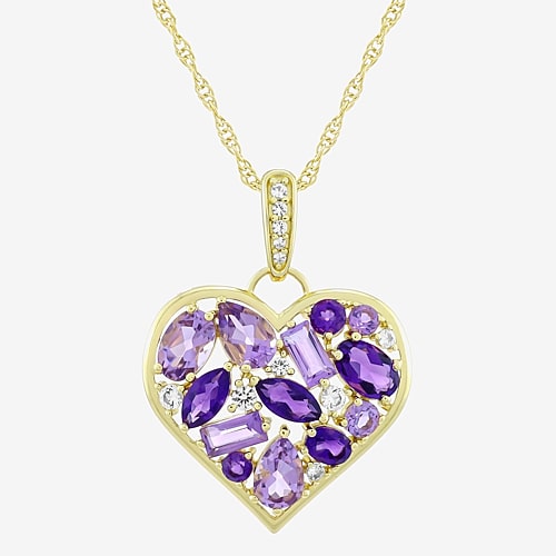 Click here for Womens Genuine Purple Amethyst 14K Gold Over Silve... prices