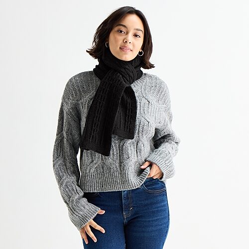 Click here for Koolaburra by UGG Cable Knit Scarf  One Size  Blac... prices