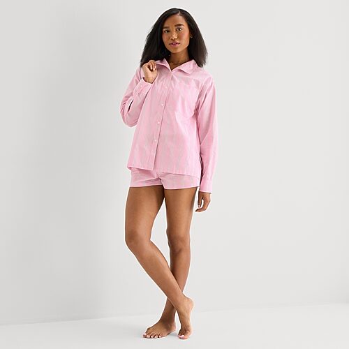 Click here for Arizona Body Womens Poplin Long Sleeve Juniors Paj... prices