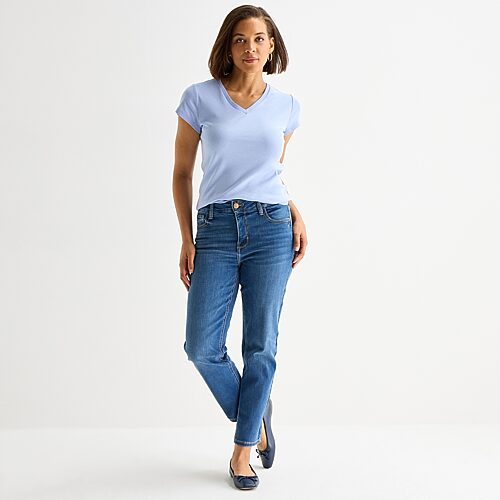 Click here for Liz Claiborne Lana Womens High Rise Cropped Jean... prices
