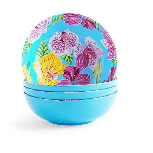 Click here for Outdoor Oasis Orchid Print 4-pc. Melamine Pasta Bo... prices