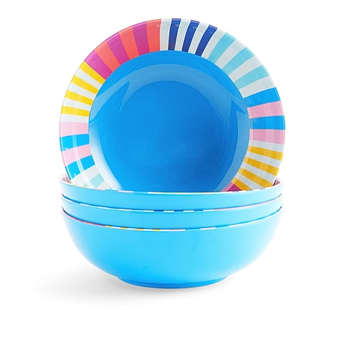 Click here for Outdoor Oasis Stripe Print 4-pc. Melamine Pasta Bo... prices
